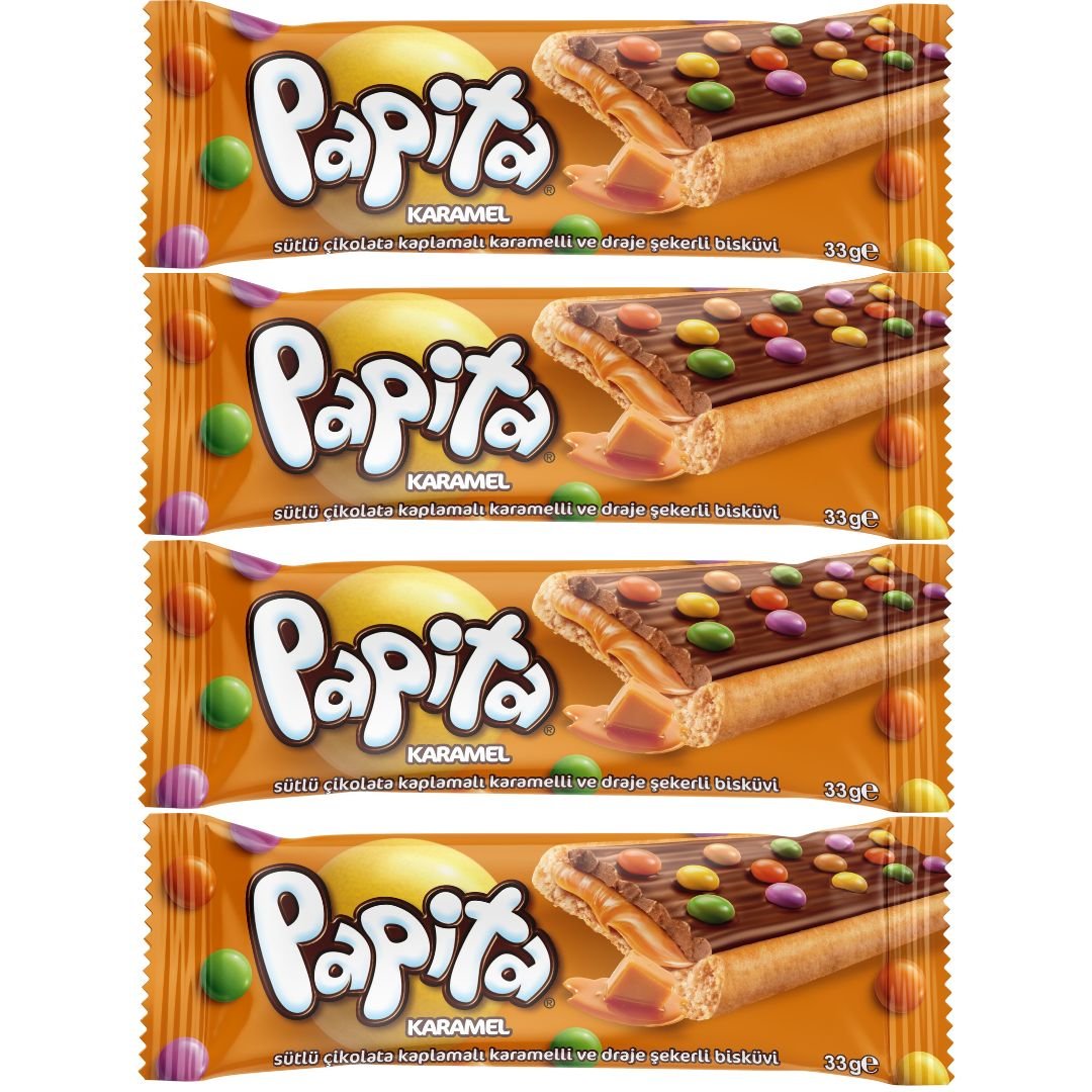 Papita karamel bar • 24 stk. x 33 g » Køb nu