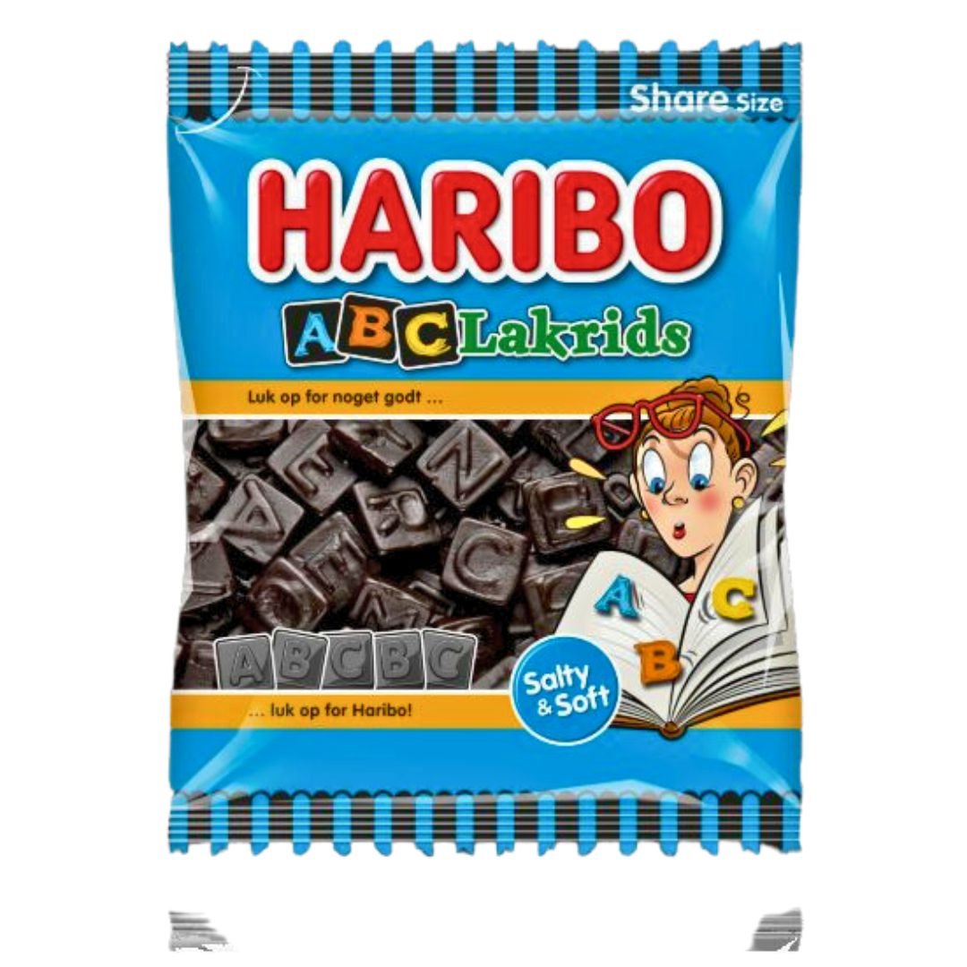 Haribo ABC lakrids 120 g 20 stk. - Haribo poser 120 g - Slikboden ApS