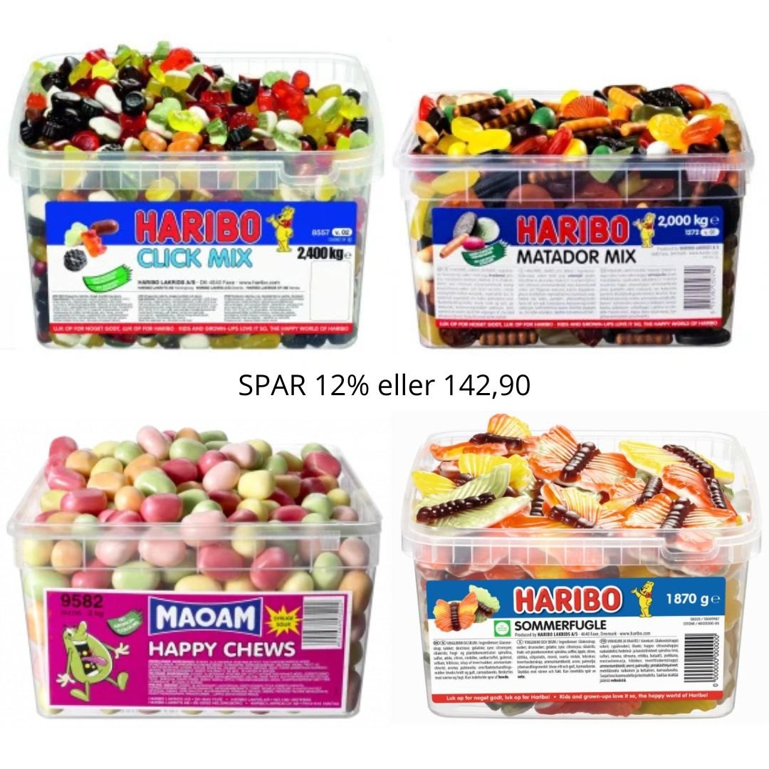 Haribo's Favoritter 4 Slikkasser - LØSVÆGT - Slikboden ApS