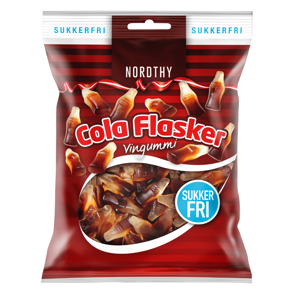 Nordthy Sukkerfri colaflasker 1 x 80 g - Sukkerfri slik - Slikboden ApS