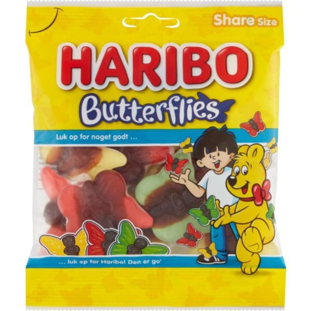 Haribo Butterflies 1 x 120 g - SLIKPOSER - Slikboden ApS