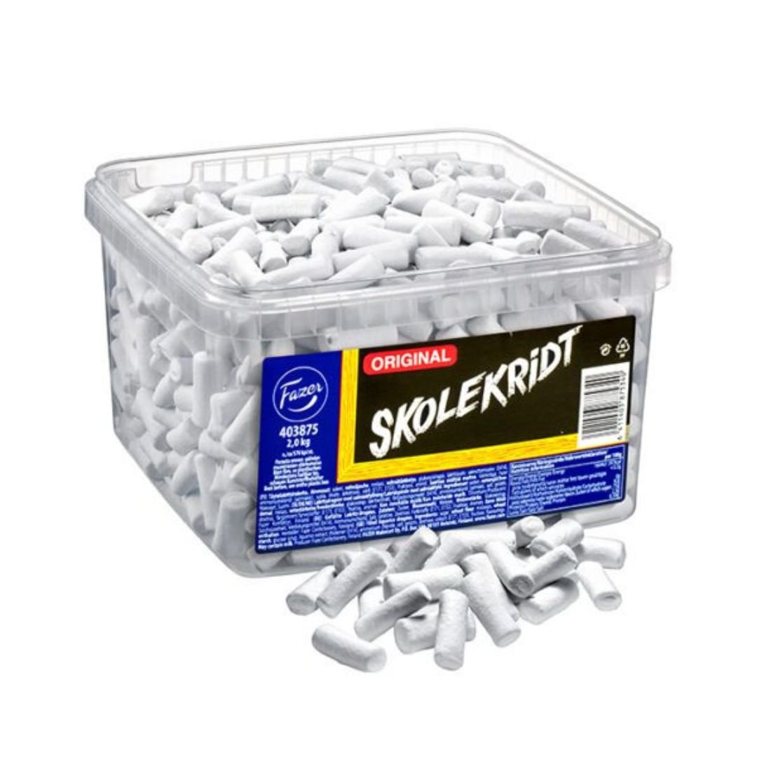 Fazer Skolekridt Original 2 kg. - LØSVÆGT - Slikboden ApS